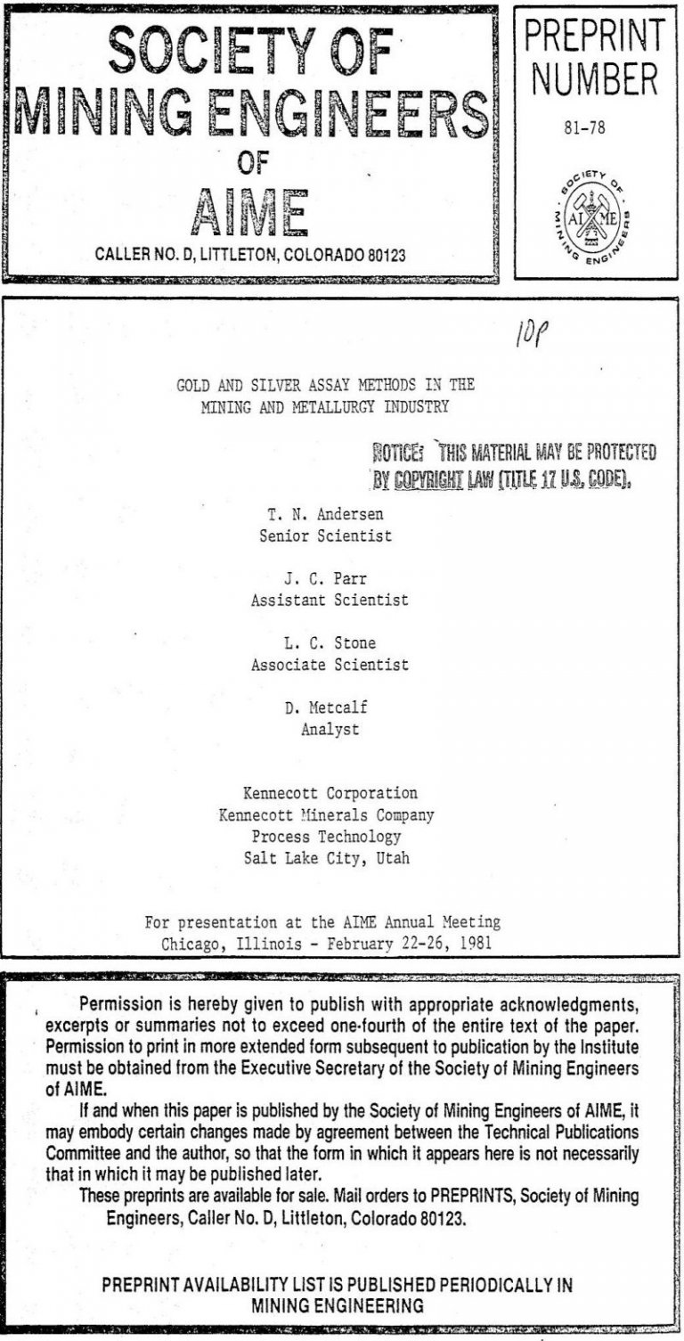 Sample Preparation for Gold & Silver Assay - 911Metallurgist