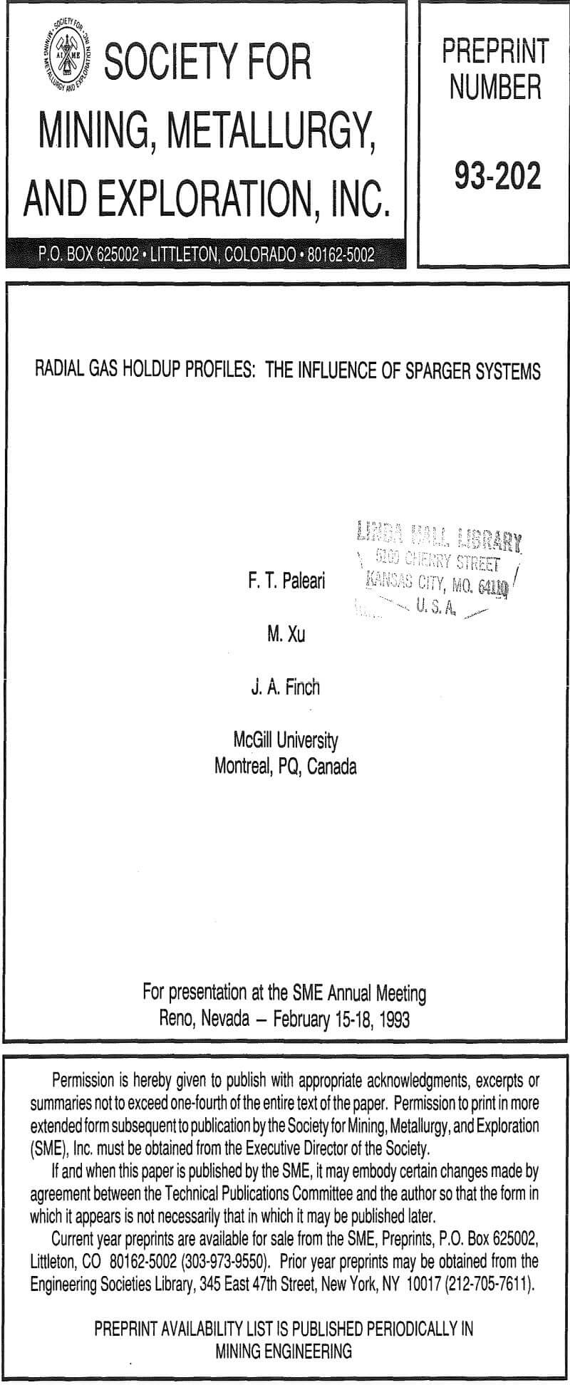 Flotation Column Gas Holdup & Sparger Systems - 911Metallurgist
